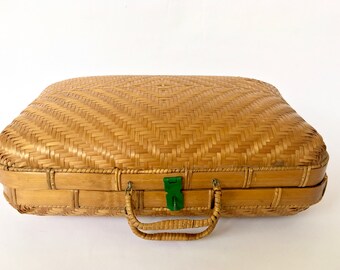 Wicker suitcase | Etsy