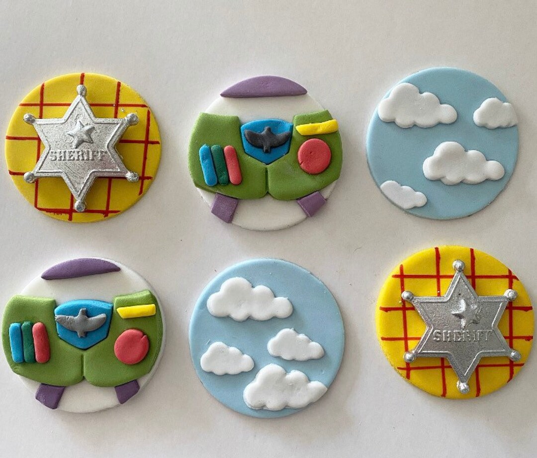 Set of 6 Handmade Edible Sugar Toy Story Inspired Birthday Party ...