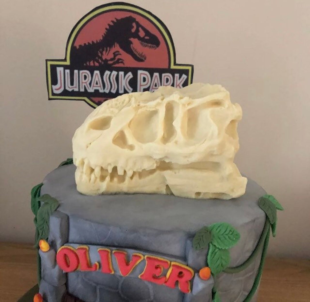 Solid Chocolate Dinosaur Skull Cake Topper T. Rex Fossil Jurrassic Park ...