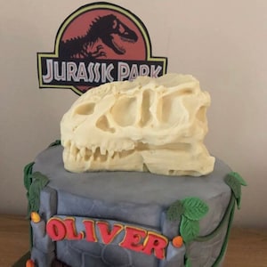 Solid Chocolate Dinosaur Skull Cake Topper T. Rex Fossil Jurrassic Park ...