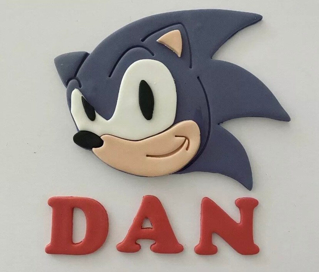 Edible Sugar Sonic the Hedgehog Personalised Cake Topper & Name Set for ...