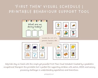 First-then Visual Schedule | Printable Behaviour Support Tool for Kids ...