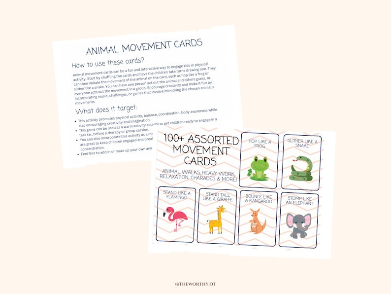 Animal Movement Cards: 100+ Kids Activity Cards - Etsy