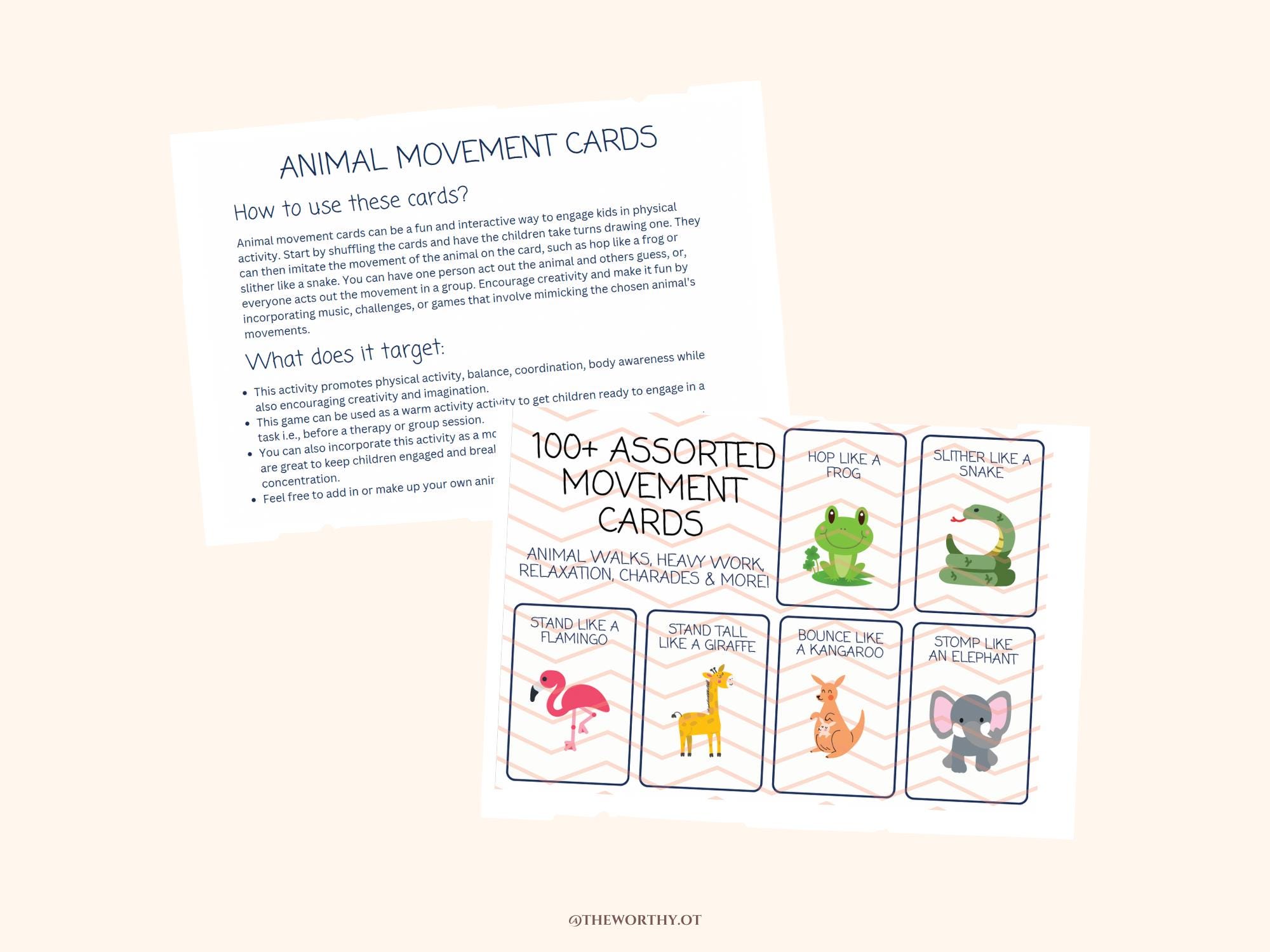 Animal Movement Cards: 100+ Kids Activity Cards - Etsy