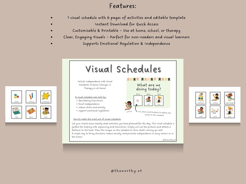 First-then Visual Schedule | Printable Behaviour Support Tool for Kids ...