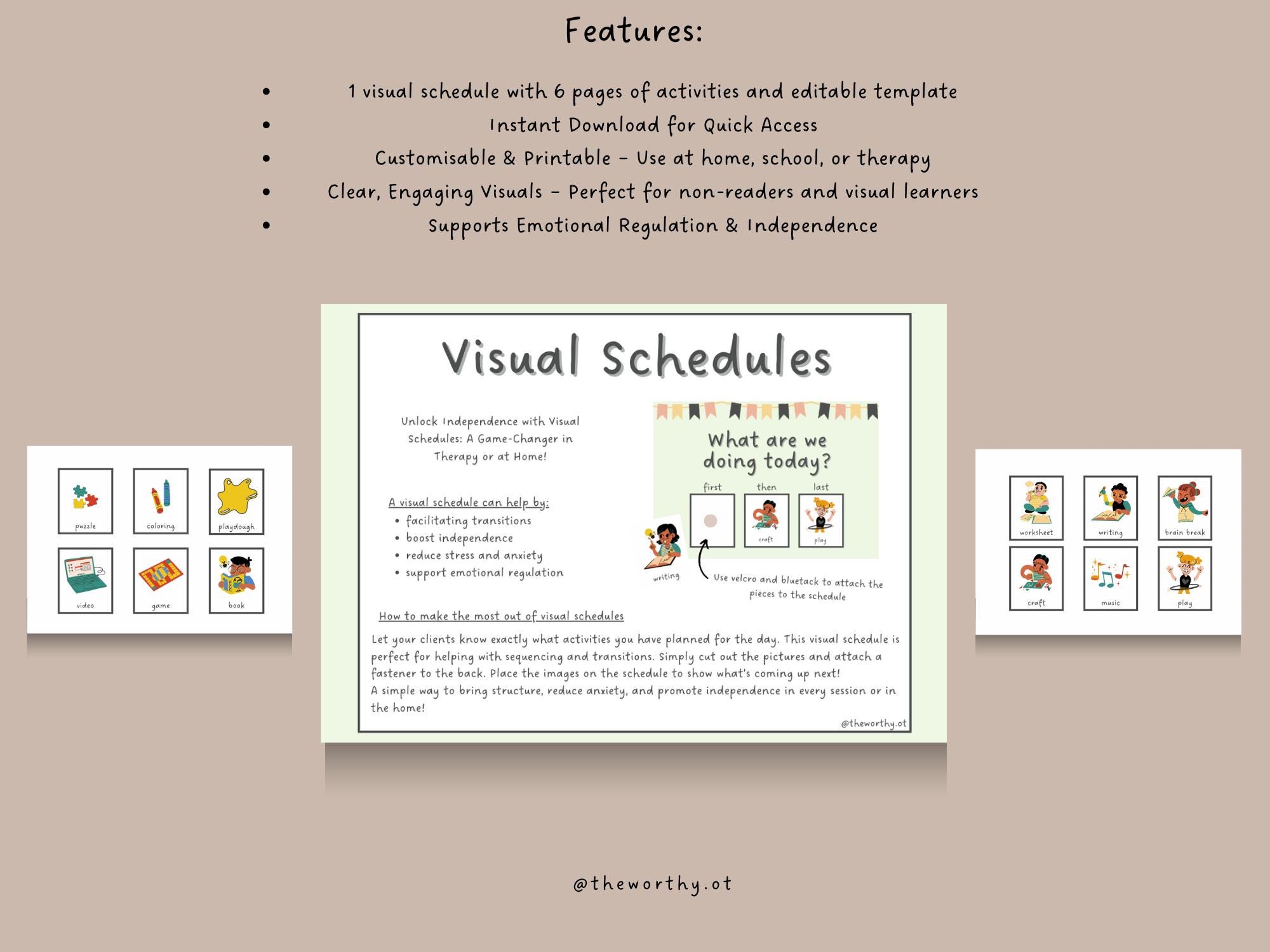 First-then Visual Schedule | Printable Behaviour Support Tool for Kids ...