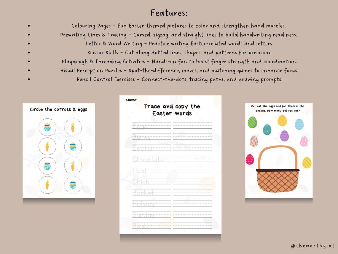 Easter Activity Book for Kids | Fine Motor Skills, Coloring (printable ...