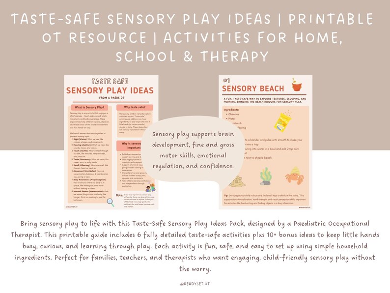 Taste-safe Sensory Play Ideas | Printable OT Resource for Kids ...