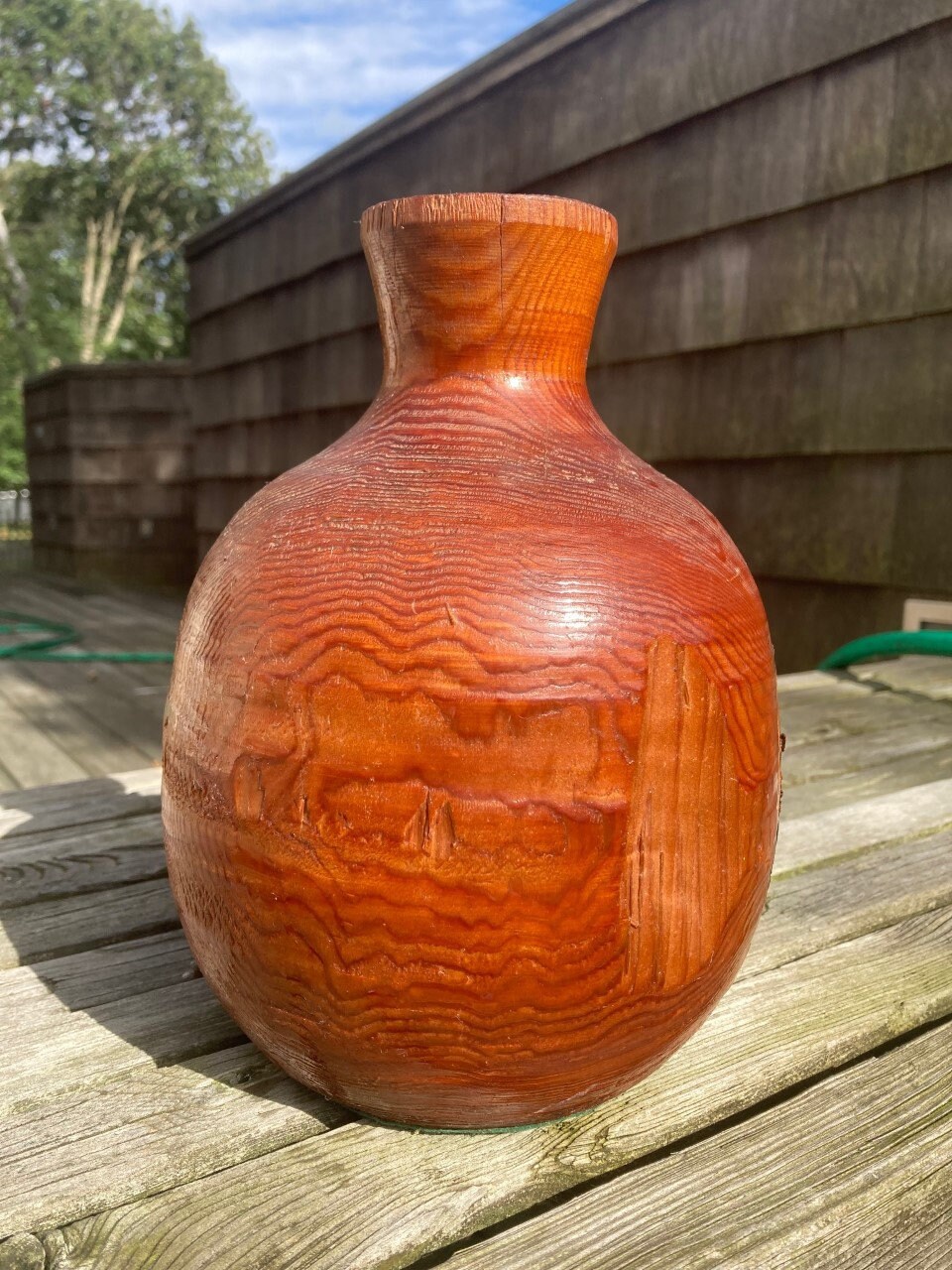 Large Vintage Burl Wood Vase - Etsy