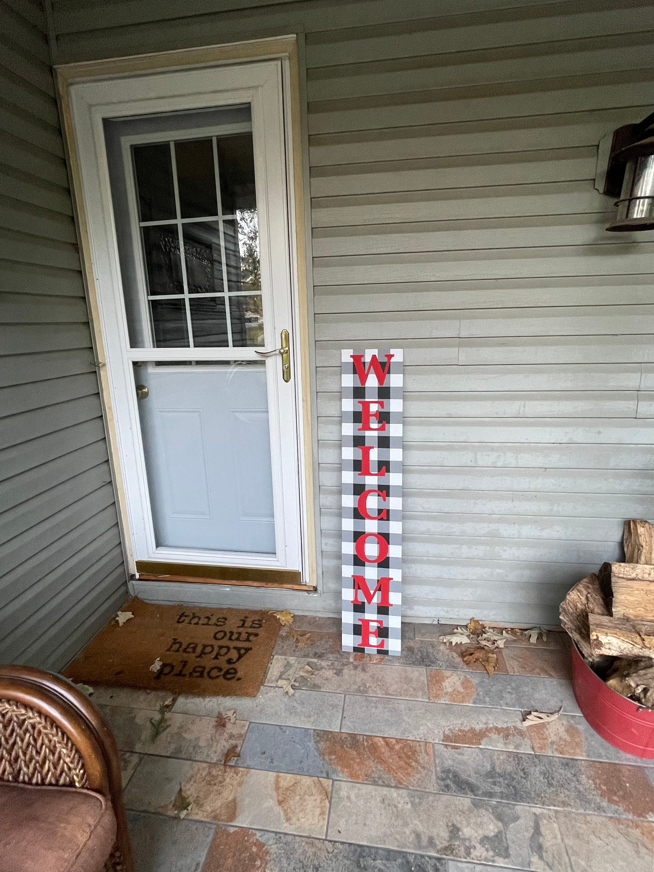 Black and White Buffalo Check Welcome Sign - Etsy