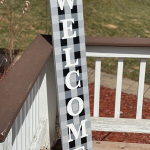 Gray and Black Buffalo Check Welcome Sign - Etsy