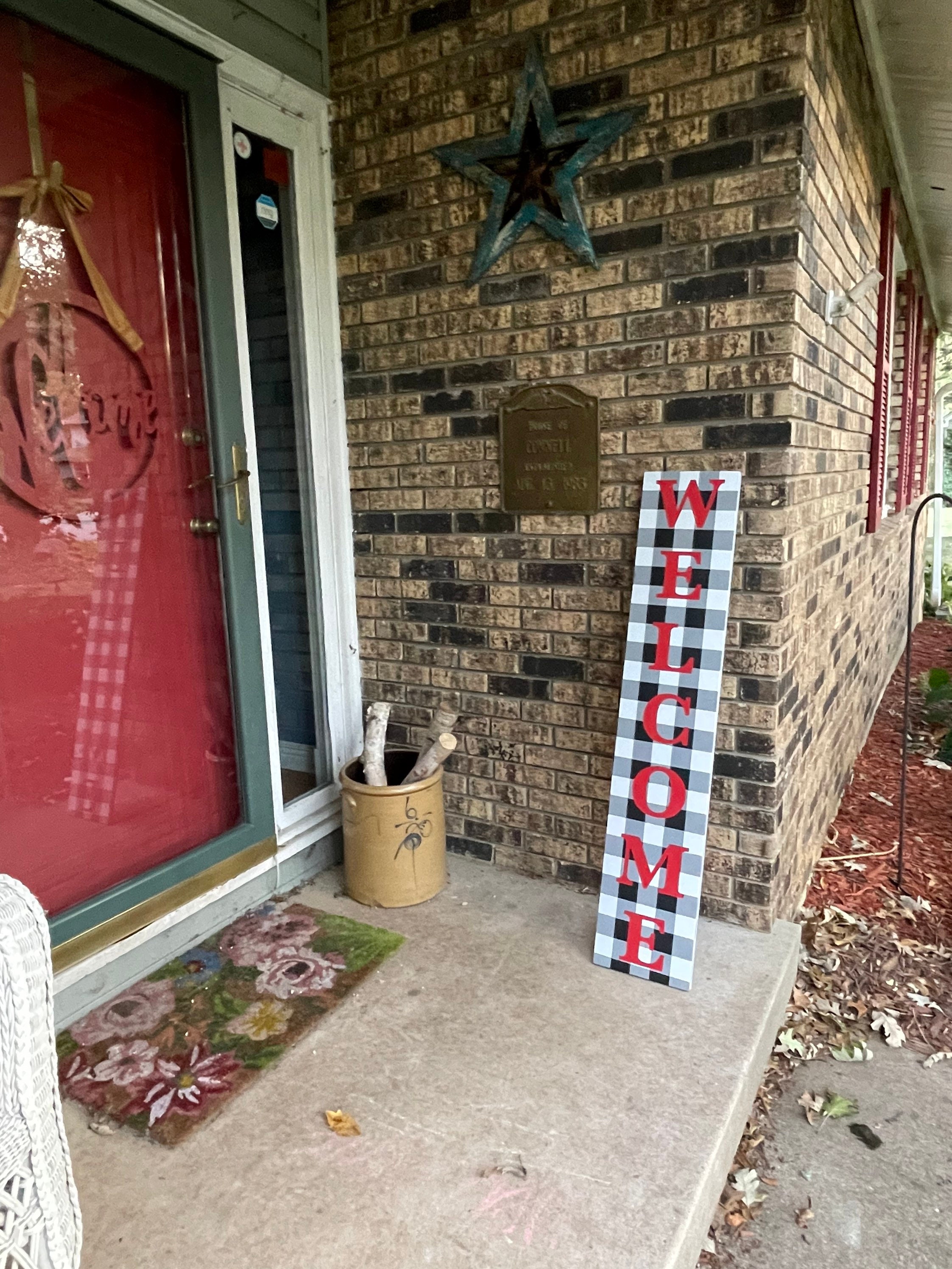 Black and White Buffalo Check Welcome Sign - Etsy