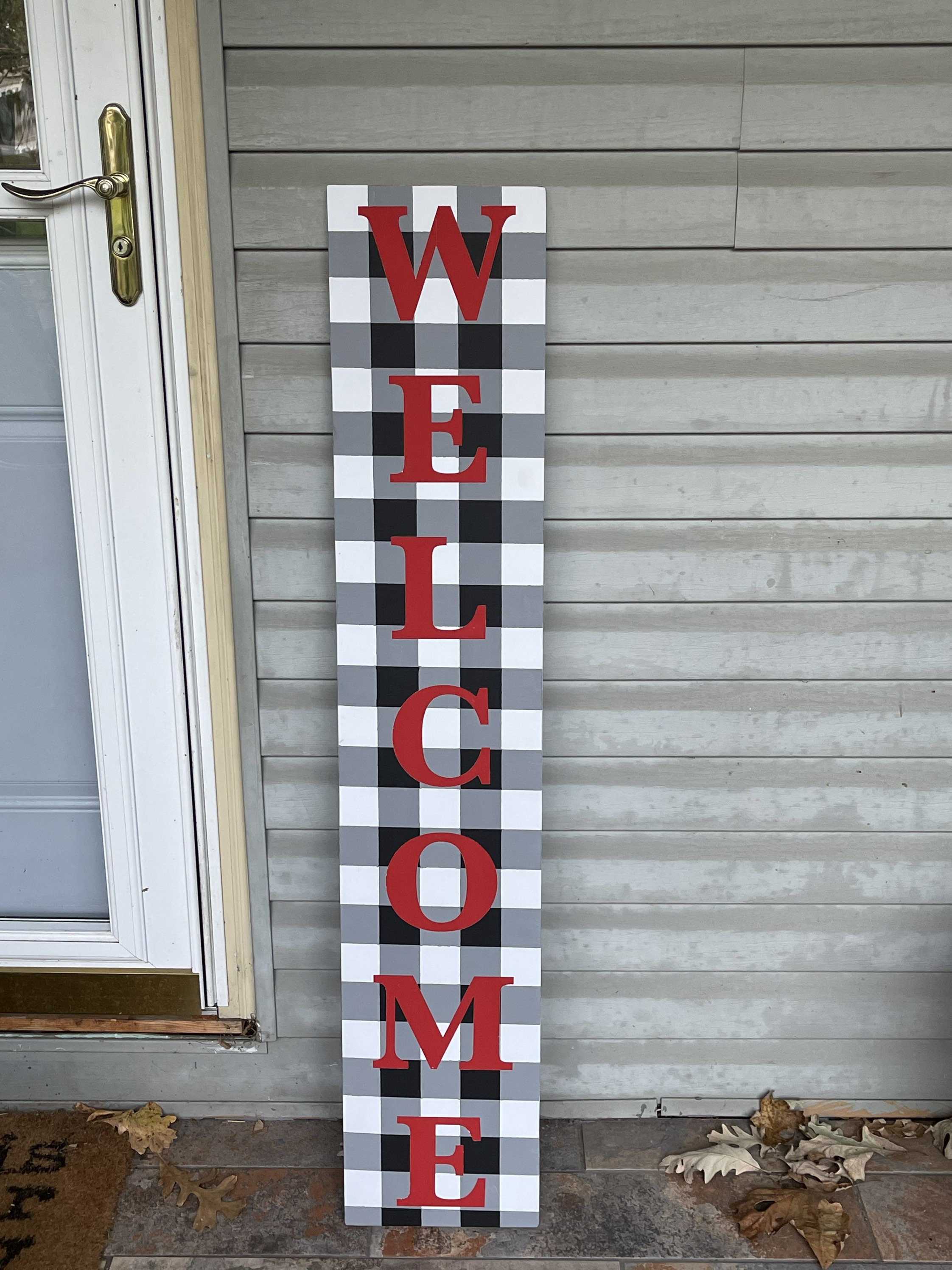 Black and White Buffalo Check Welcome Sign - Etsy