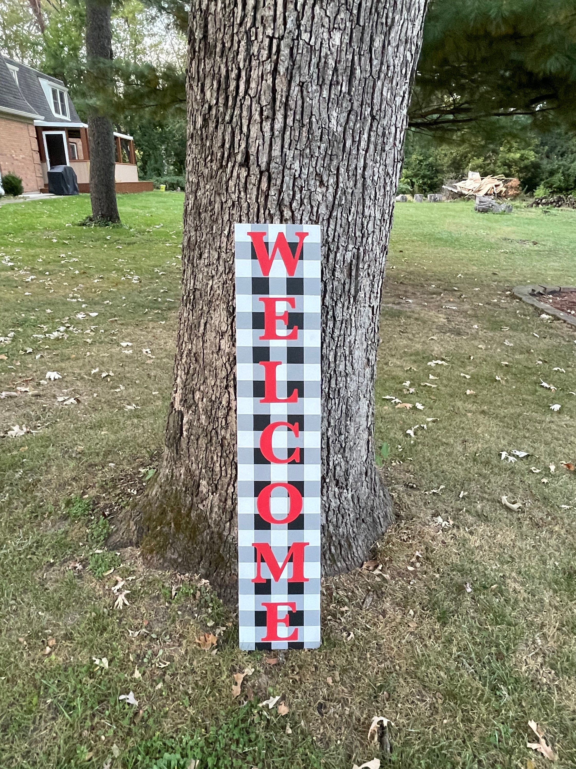 Black and White Buffalo Check Welcome Sign - Etsy