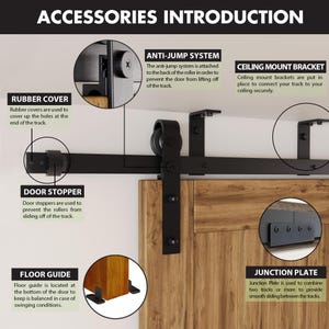 Homacer Black Rustic Ceiling Mount Non-bypass Sliding Barn Door ...