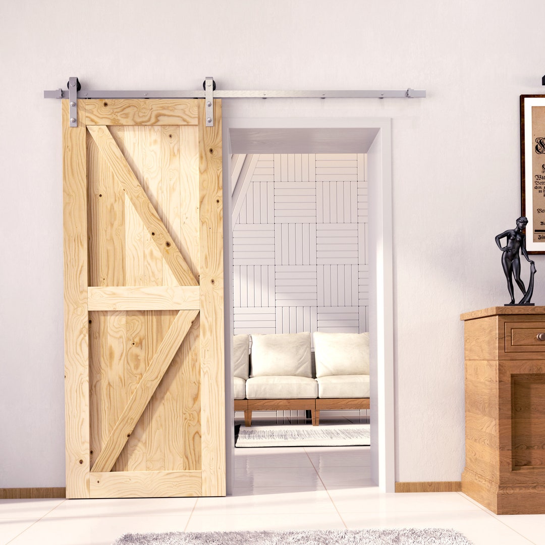 5-in-1 84in Single Frame Barn Door With Installation Hardware Kit ...
