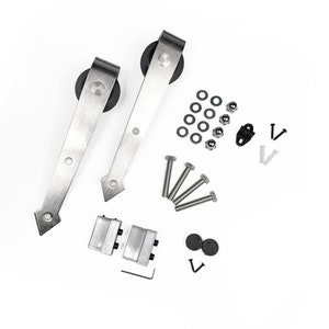 Double Track U-shape Bypass Sliding Barn Door Hardware Kit Arrow Design ...