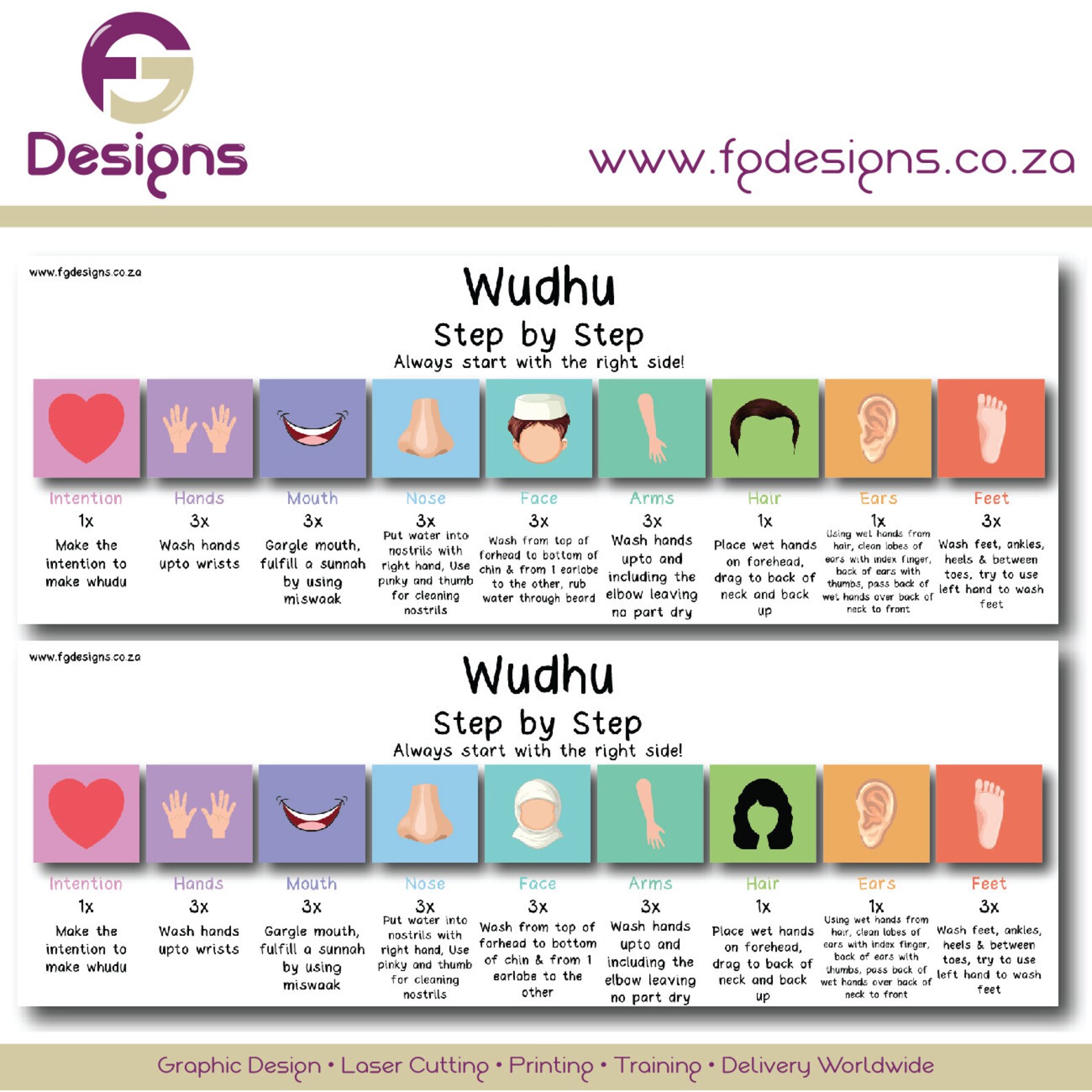 Wudhu Chart Printable - Etsy