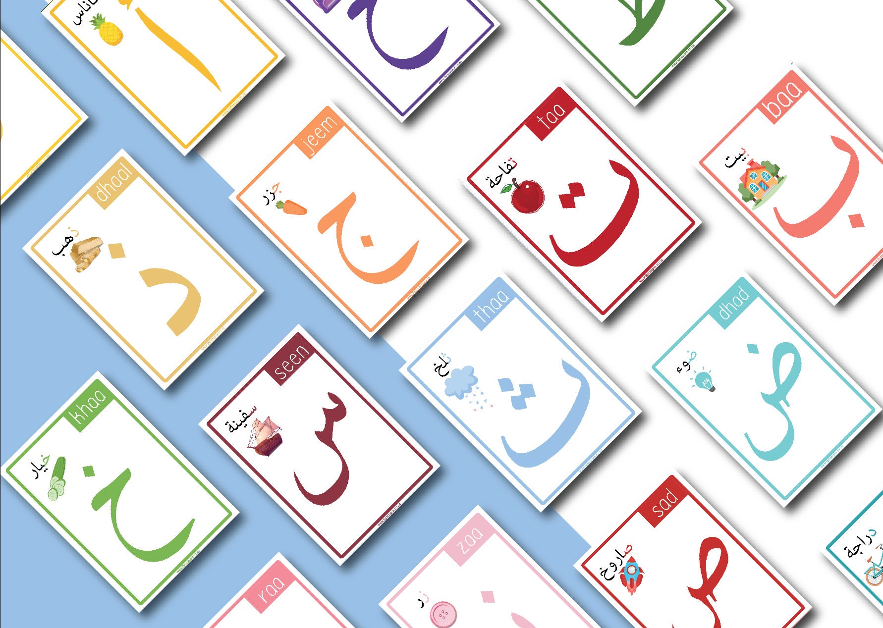 Arabic Alphabet Flash Card Printable - Etsy Canada