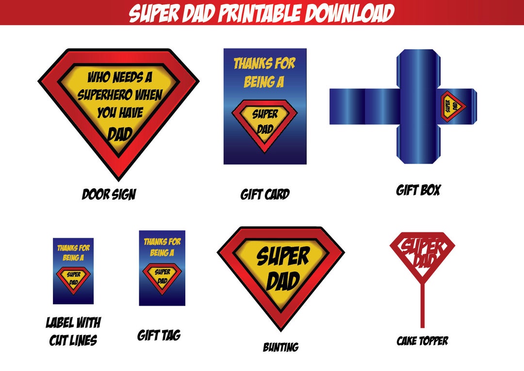 Super Dad Printable Download - Etsy