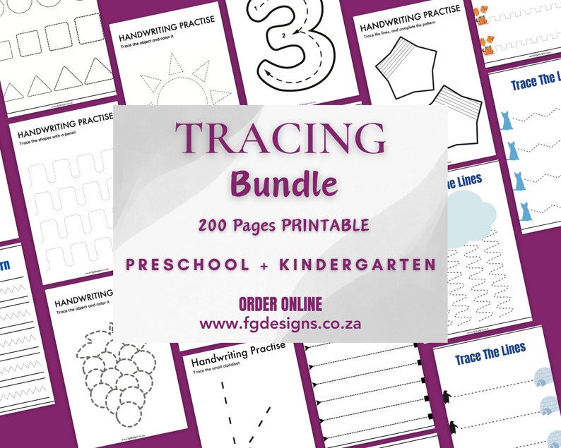Tracing Bundle Printable - Etsy