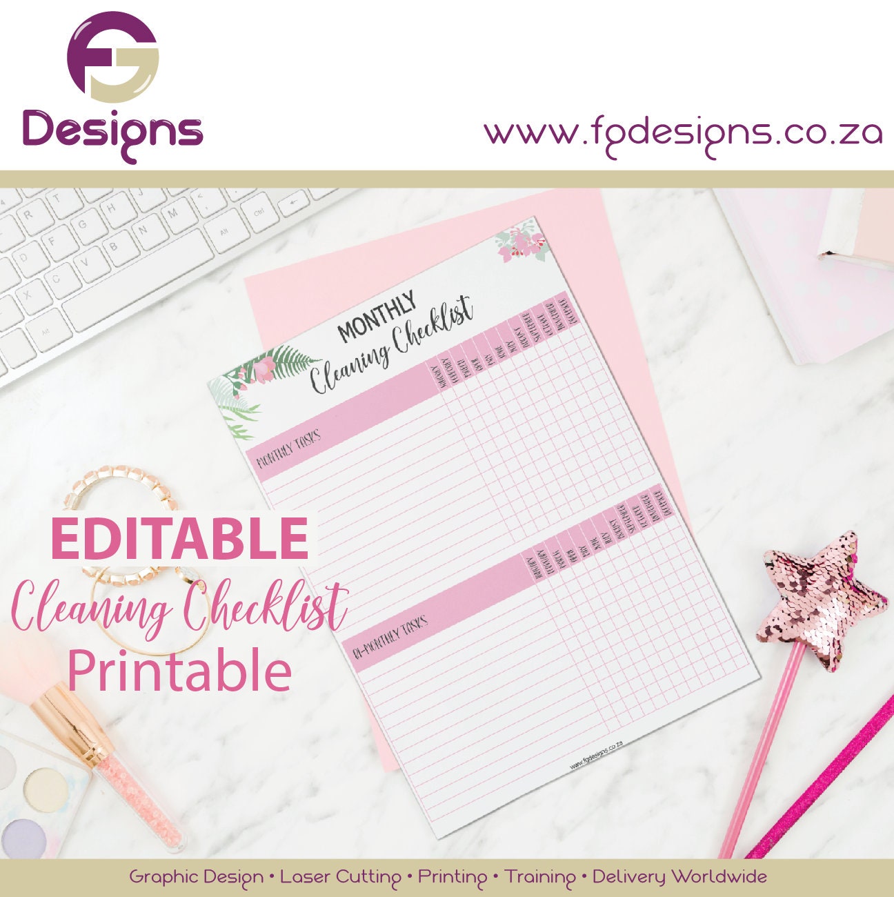 Editable Cleaning Checklist Printable - Etsy Canada