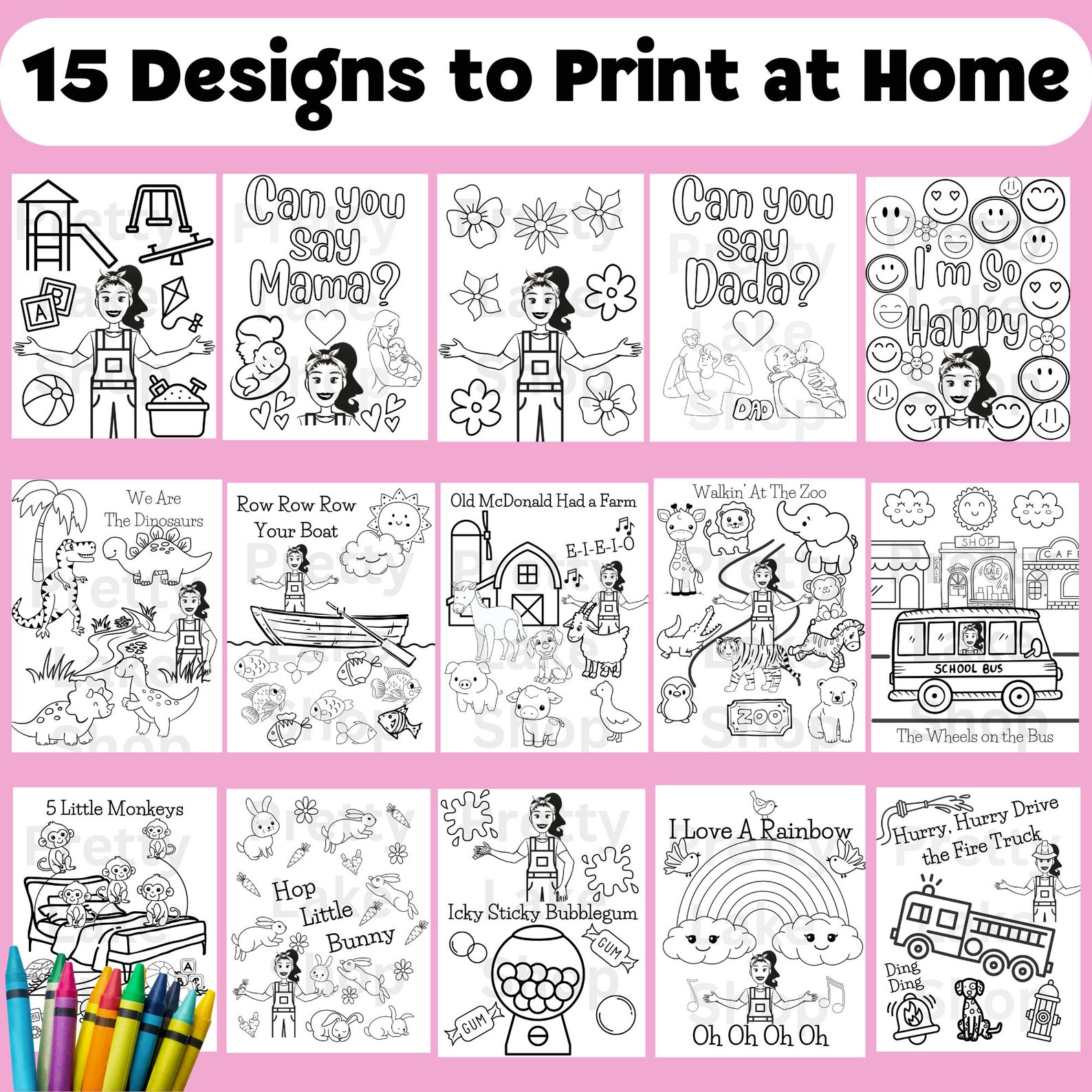 Miss Rachel Inspired Coloring Pages | Instant Download | Miss Rachel ...