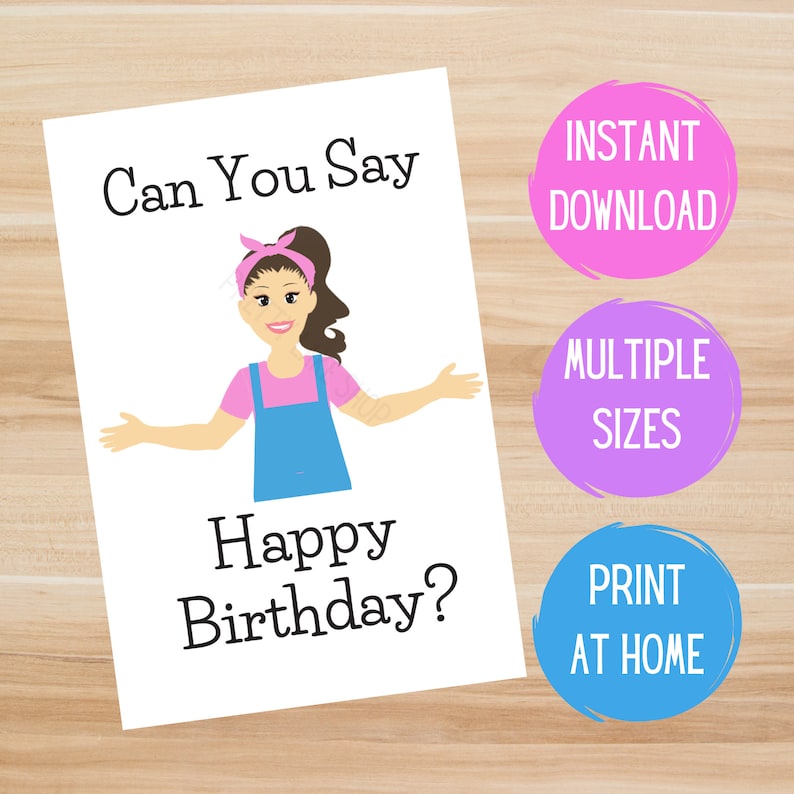 Miss Rachel Birthday Card Instant Download | Rachel Card to Print at ...