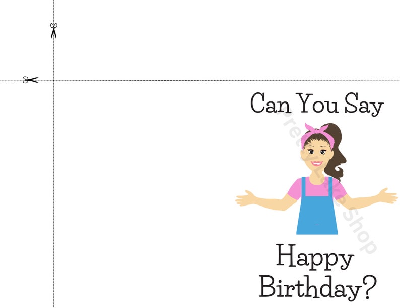 Ms Rachel Birthday Card Instant Download Miss Rachel Card to Print at ...