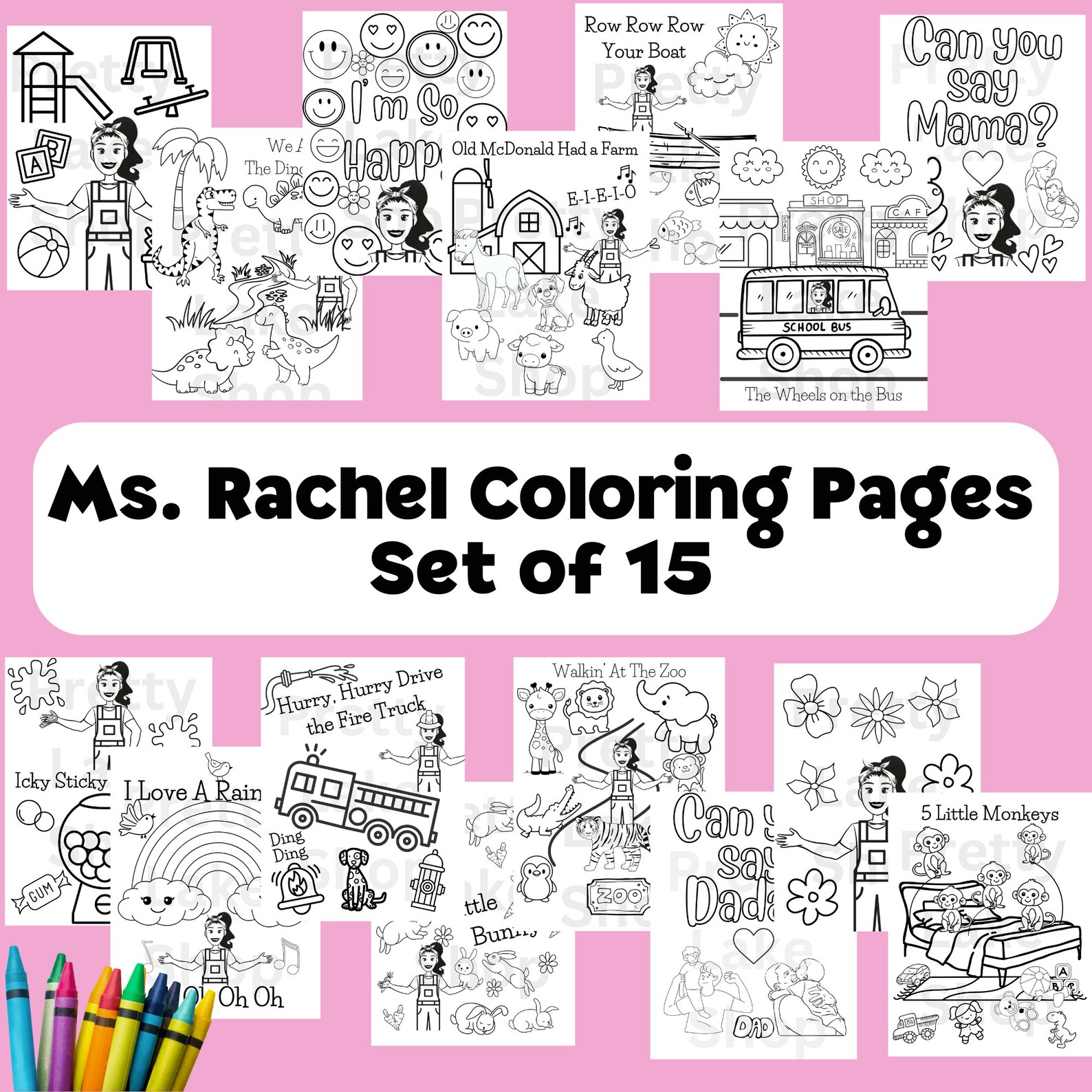 Ms Rachel Coloring Pages Instant Download Ms Rachel Printable Miss ...