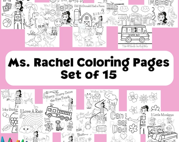 Miss Rachel Inspired Coloring Pages | Instant Download | Miss Rachel ...