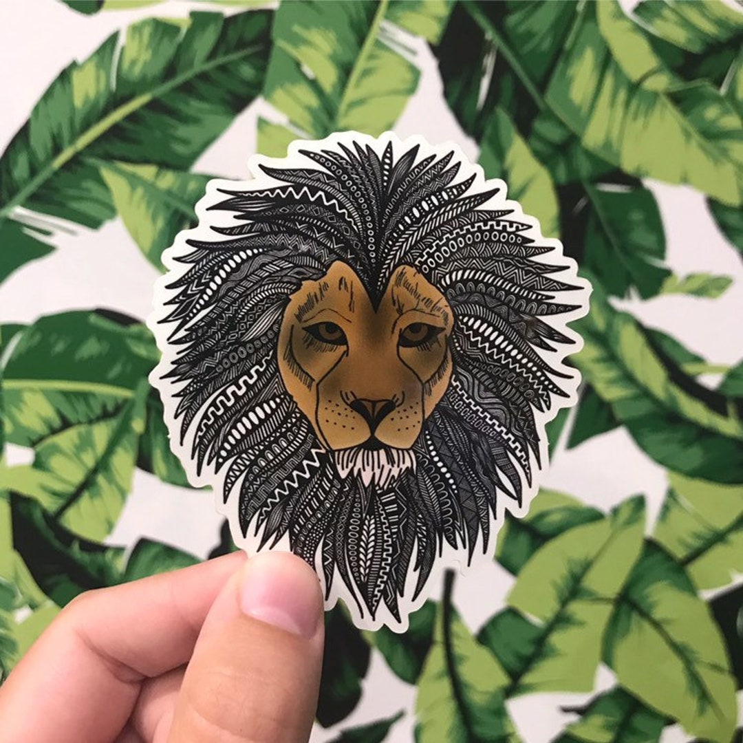 Lion Head Sticker - Etsy