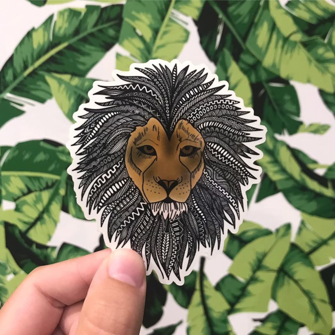 Lion Head Sticker | Etsy