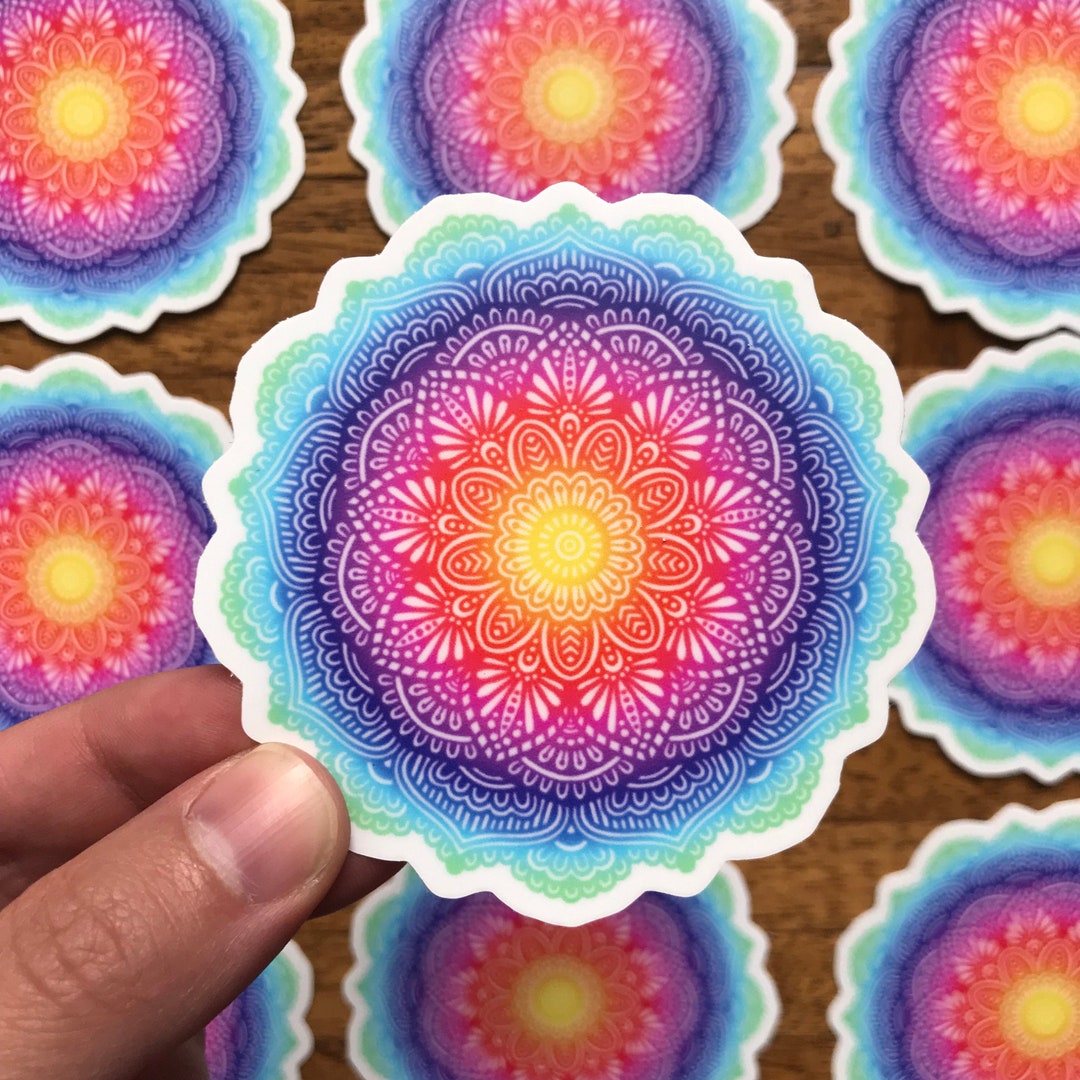 Colorful Mandala Sticker - Etsy