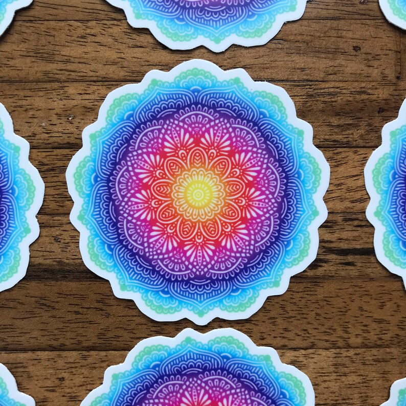 Colorful Mandala Sticker - Etsy
