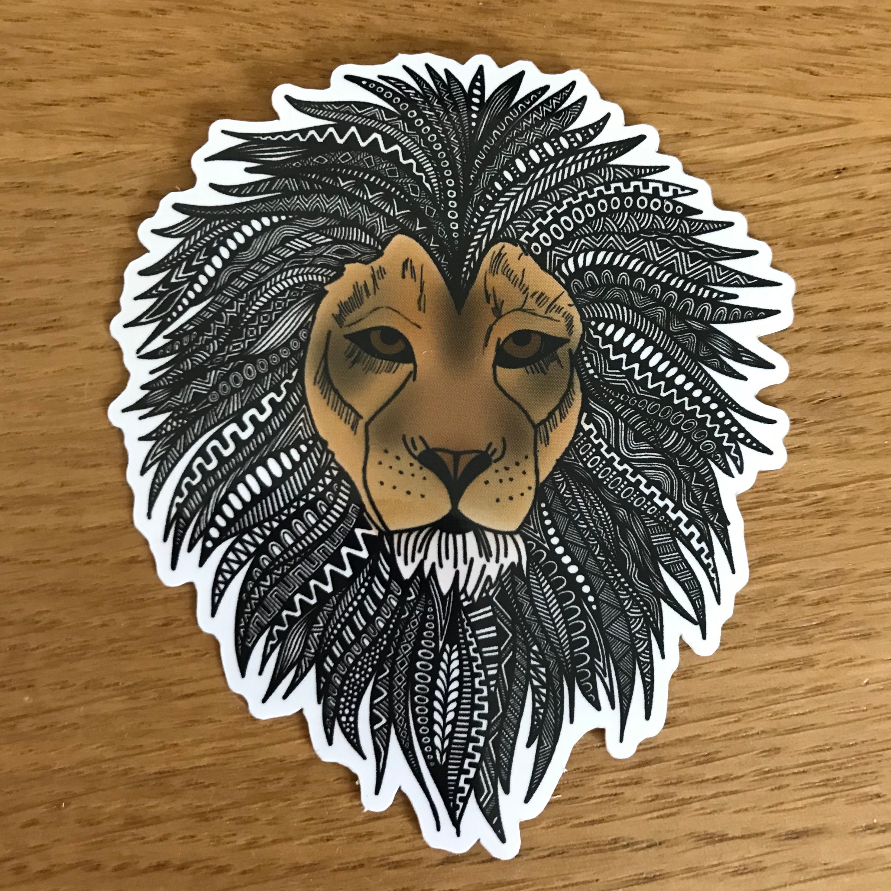 Lion Head Sticker - Etsy