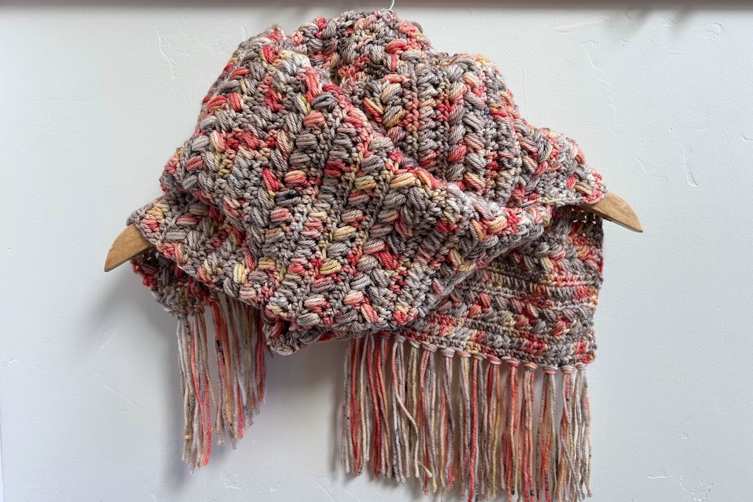 Boho Crochet Scarf Pattern, Crochet Scarf for Women, Printable PDF ...