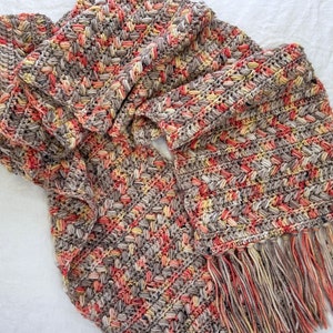 Boho Crochet Scarf Pattern, Crochet Scarf for Women, Printable PDF ...