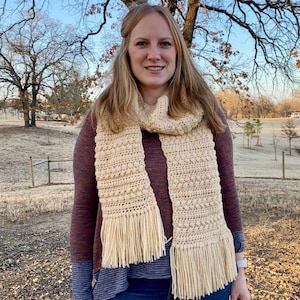 Boho Crochet Scarf Pattern, Crochet Scarf for Women, Printable PDF ...