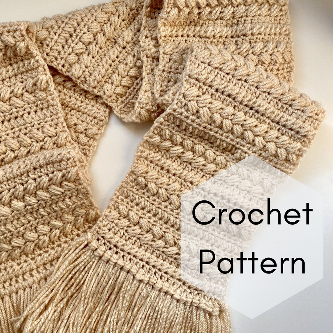 Boho Crochet Scarf Pattern Crochet Scarf for Women Printable - Etsy