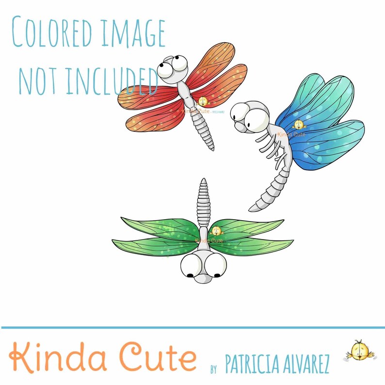 Dragonfly Digital Stamp Set - Dragonflies - Clipart - Stamps for Card ...