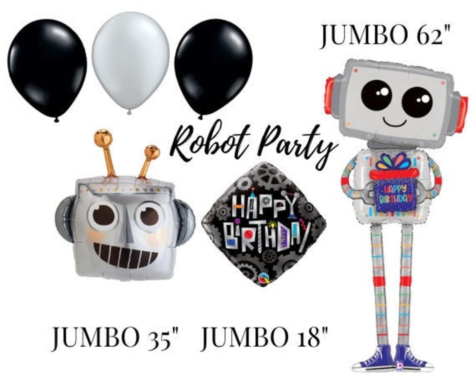 Robot Party Jumbo Robot Balloonrobot Head Balloonrobot - Etsy
