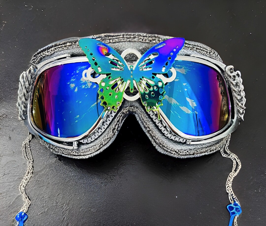 Y2K Aviator Butterfly Rave Goggles - Etsy