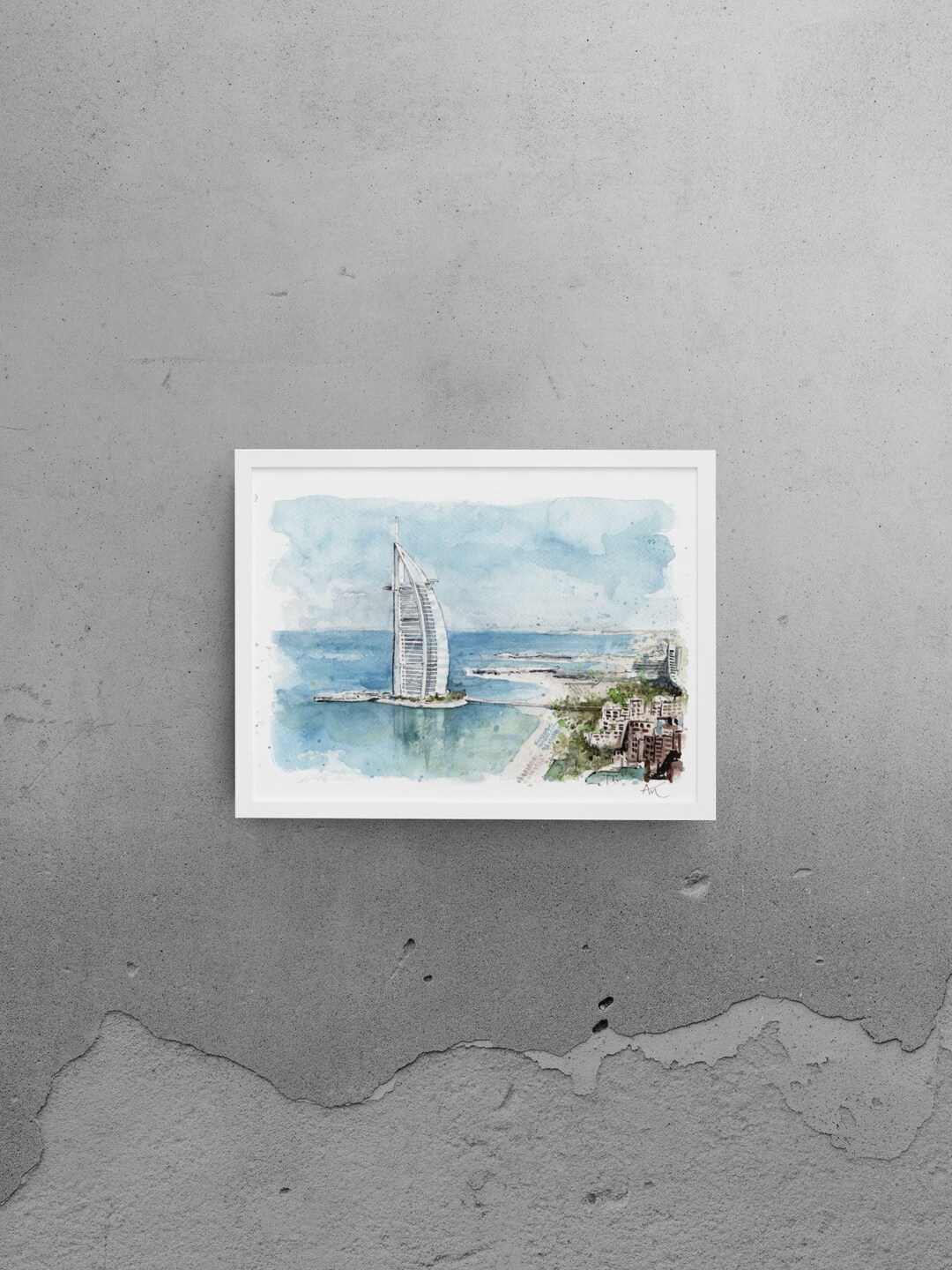 Dubai Print UAE Wall Art Dubai Poster Watercolor Dubai Souvenir Dubai ...