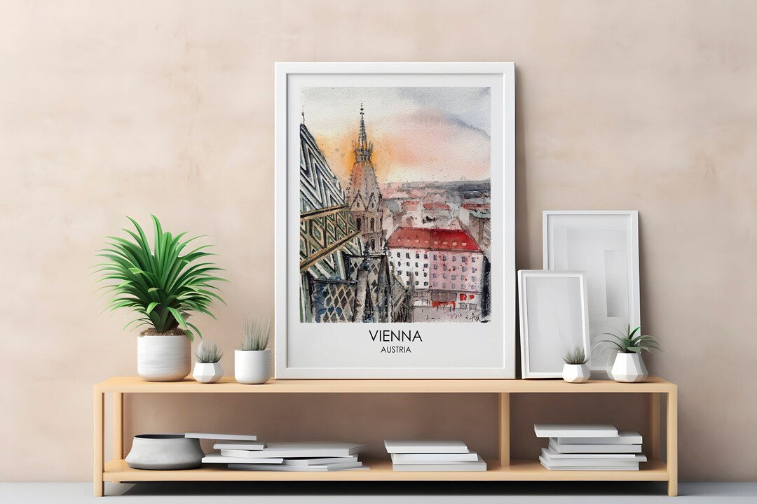 Vienna Poster Travel Vienna Print Wall Art Vienna Watercolor Print ...