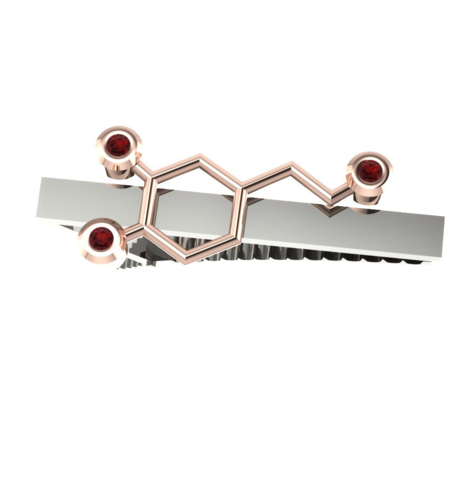 Dopamine pleasure or feel Good Molecule 2tone Tie Clip, Solid Gold Set ...
