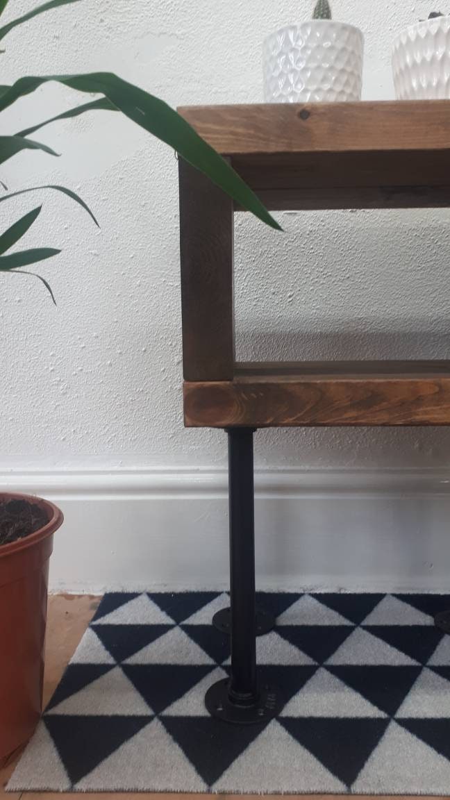 PAIR of Handmade Rustic Bedside Tables With Black Industrial | Etsy