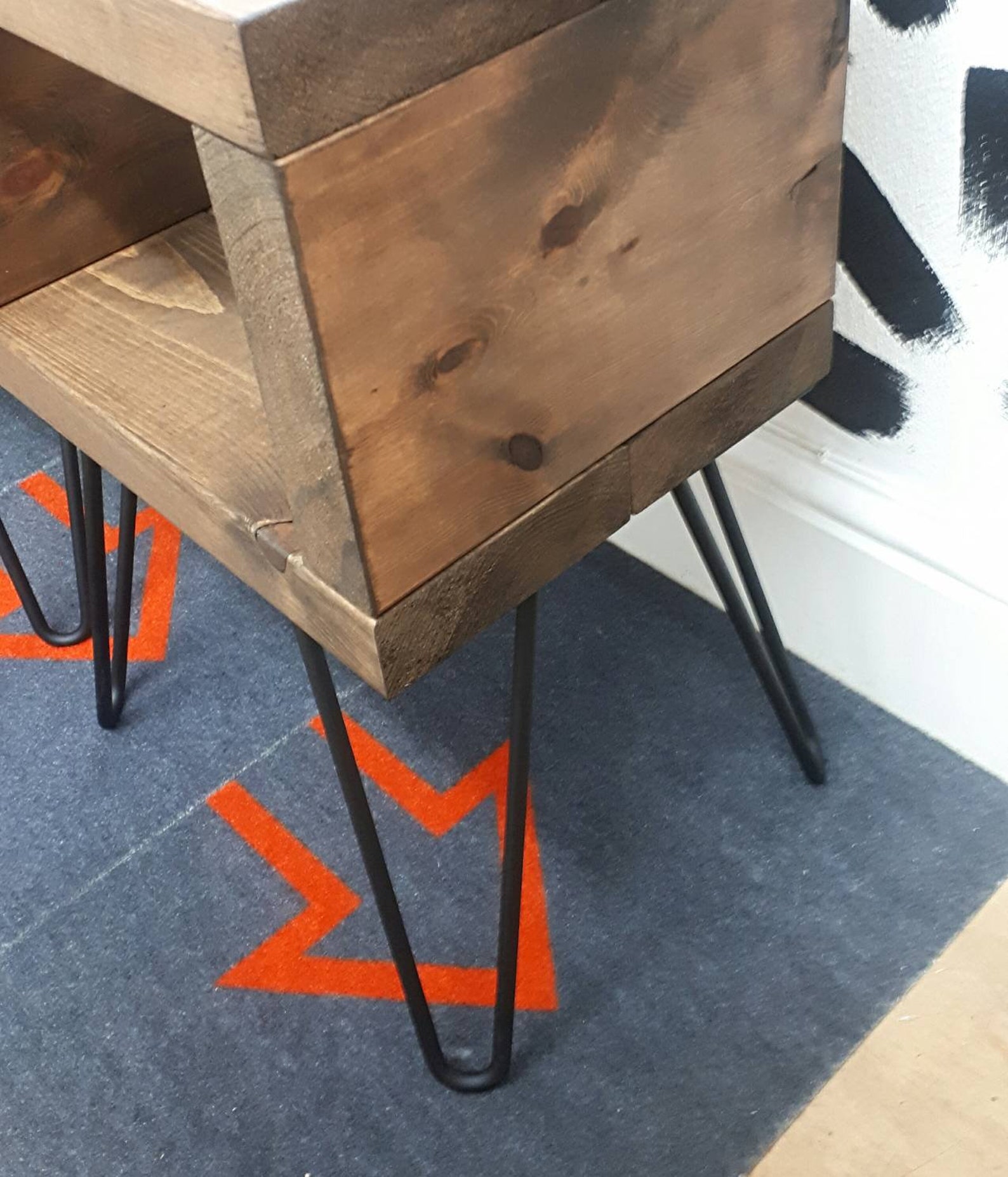 PAIR of Rustic Bedside Tables Industrial Night Stands - Etsy