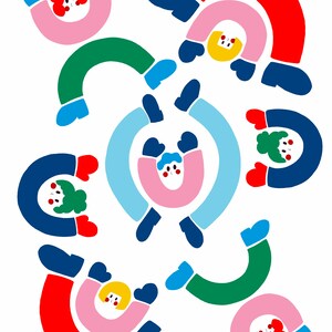 Bendy Colourful People Illustration, Abstract A4 - Etsy