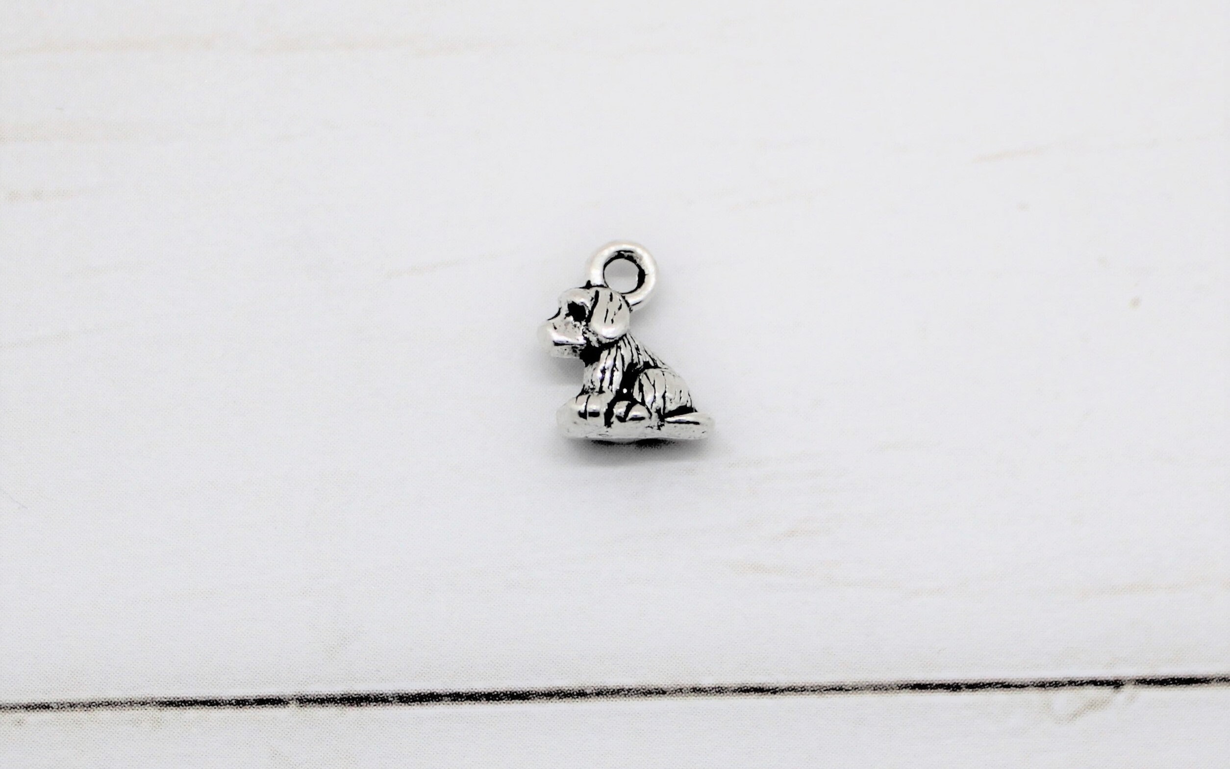 8 Tiny Dog Charms 3D Charms Silver Dog Charms Double Sided - Etsy
